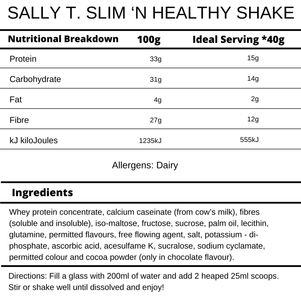 Sally T. Slim 'n Healthy - Complete Slimming Meal Solution - 600g ...